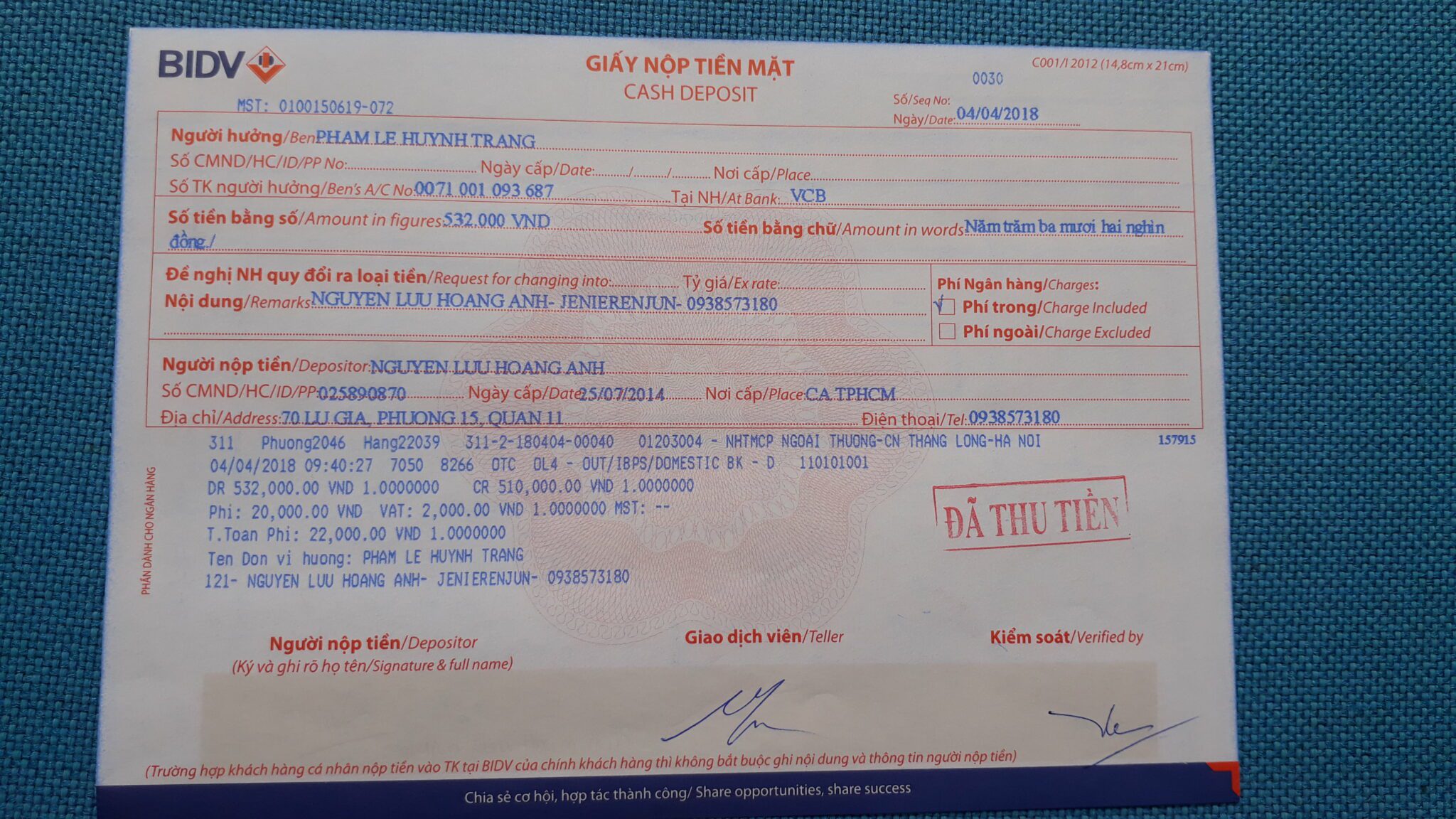 Tìm hiểu về bill chuyển tiền